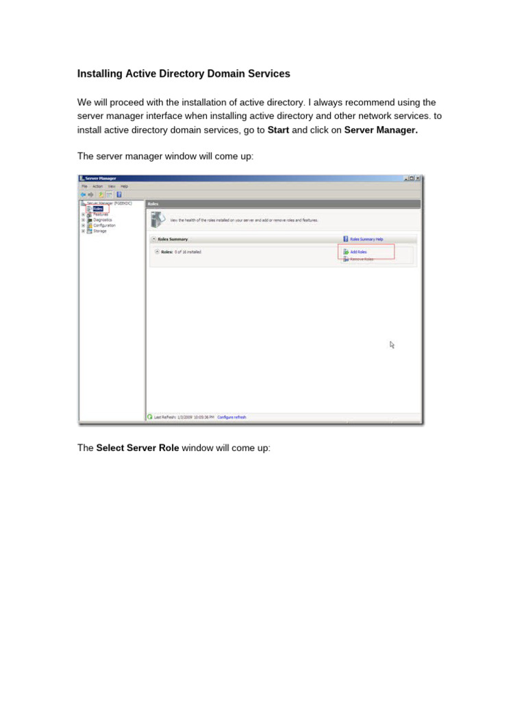 Installing Active Directory Domain Services | PDF | Active Directory ...