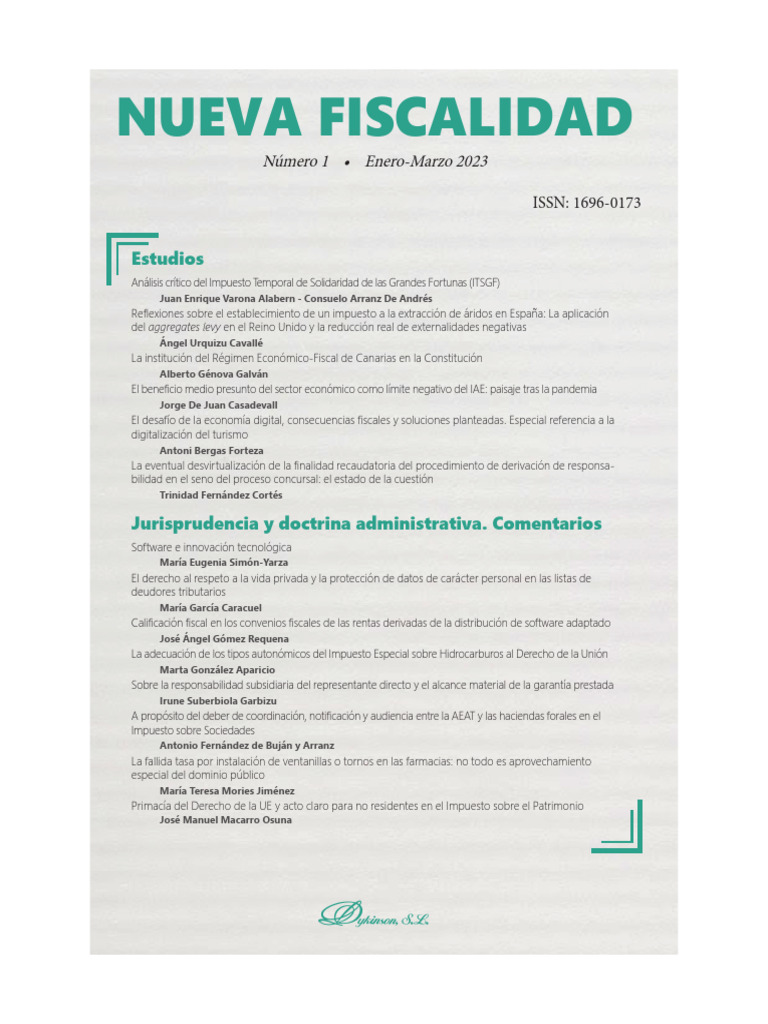 2023 La Institución Del REF en La Constitución. Nueva Fiscalidad 1 2023 ...