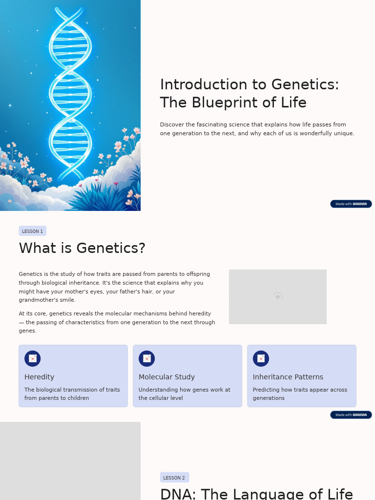 Introduction to Genetics the Blueprint of Life | PDF