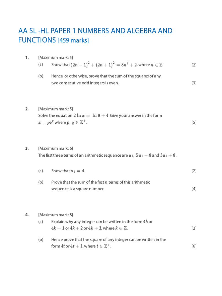 AA_SL_-HL_PAPER_1__NUMBERS_AND_ALGEBRA__AND__FUNCTIONS__1_ | PDF | Asymptote | Function ...