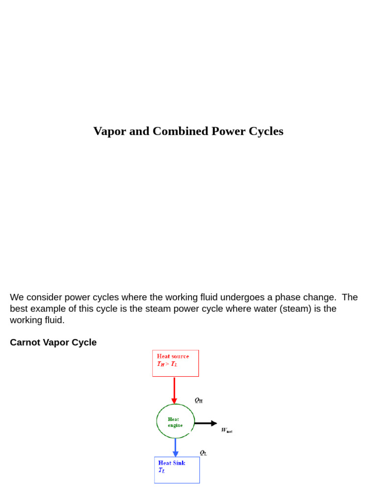Vapor and Combined Power Cycles | PDF | Steam | Thermodynamics