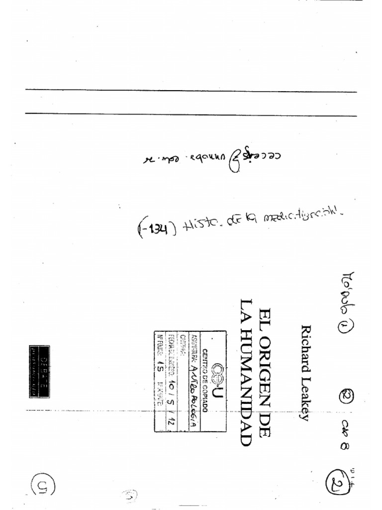 El Origen de La Humanidad de Leakey Cap 8 | PDF