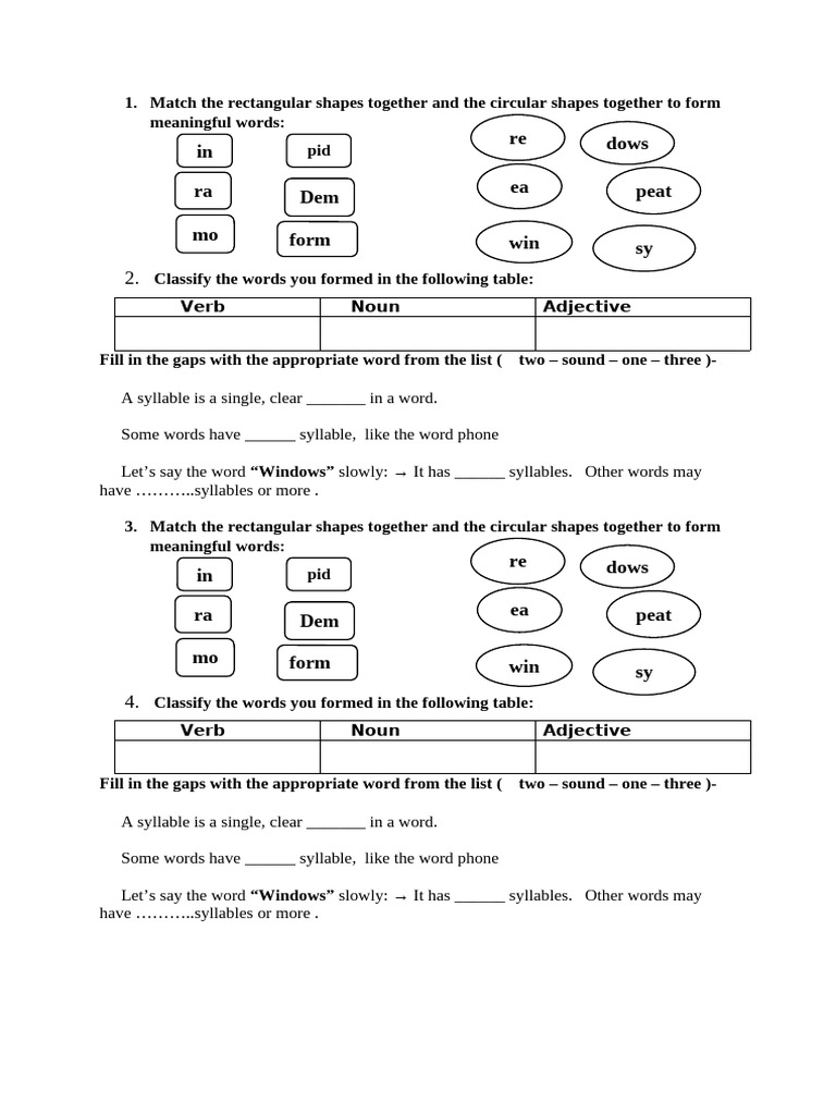 Match thwoe Rectangular Shapes Together and the Circular Shapes ...