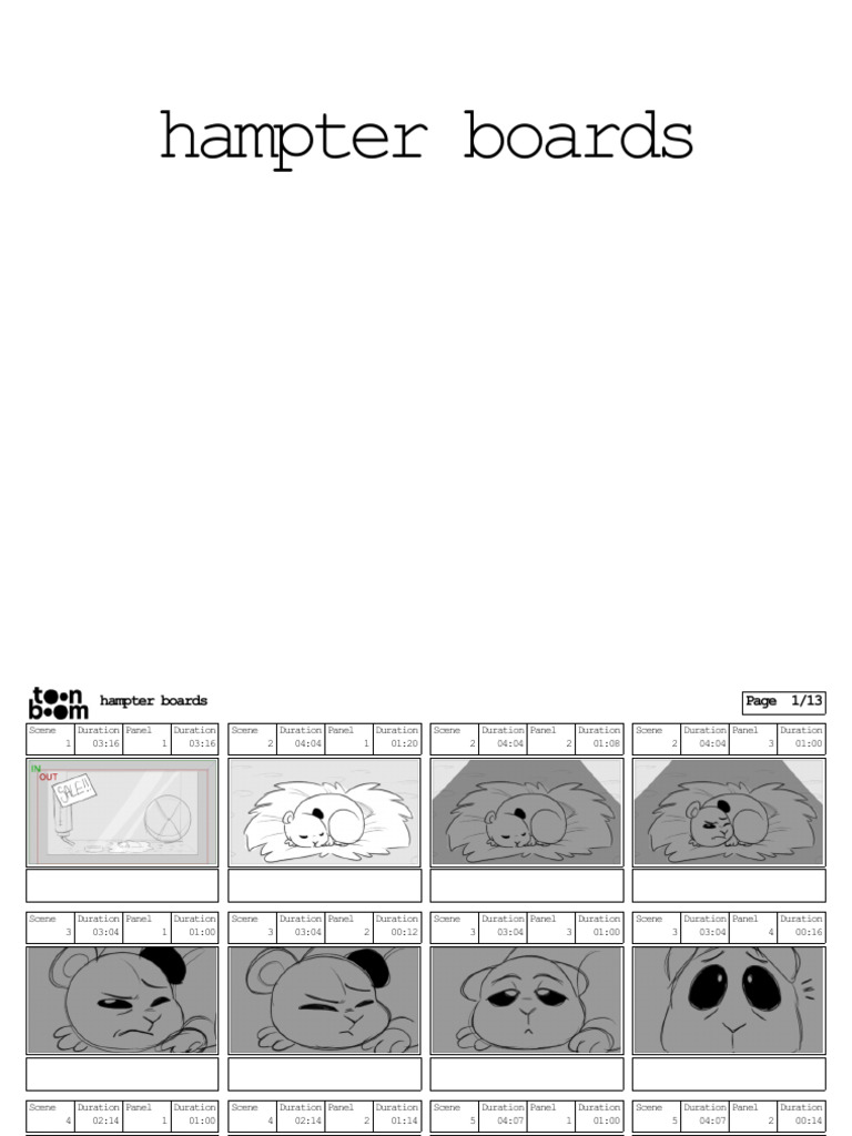 Hamster Board Scene Durations Guide | PDF | Cricetidae | Muroid Rodents