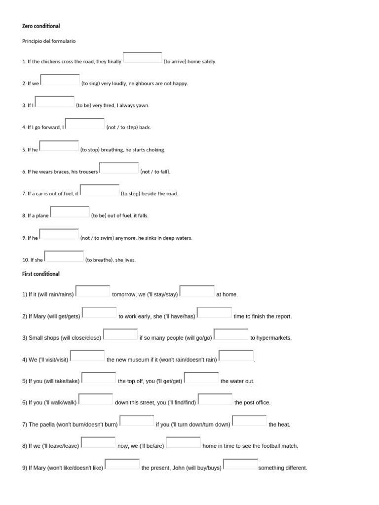 Zero and First Conditional | PDF