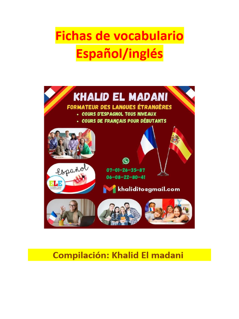 Vocabulario Español-Inglés. Spanish Vocabulary | PDF