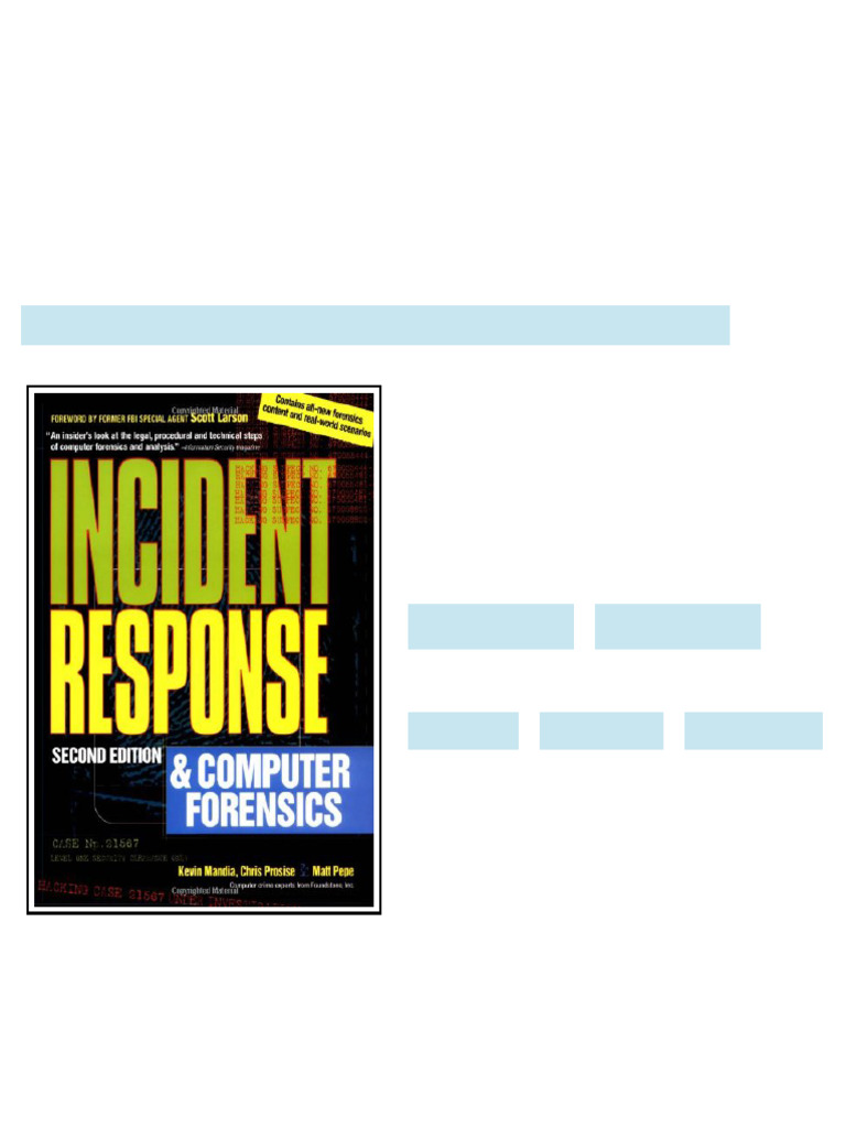(Ebook) Incident Response and Computer Forensics by Chris Prosise, Kevin Mandia, Matt Pepe ISBN ...
