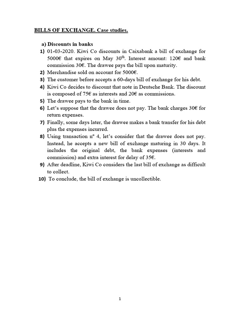 Bills of Exchange | PDF | Banks | Debt