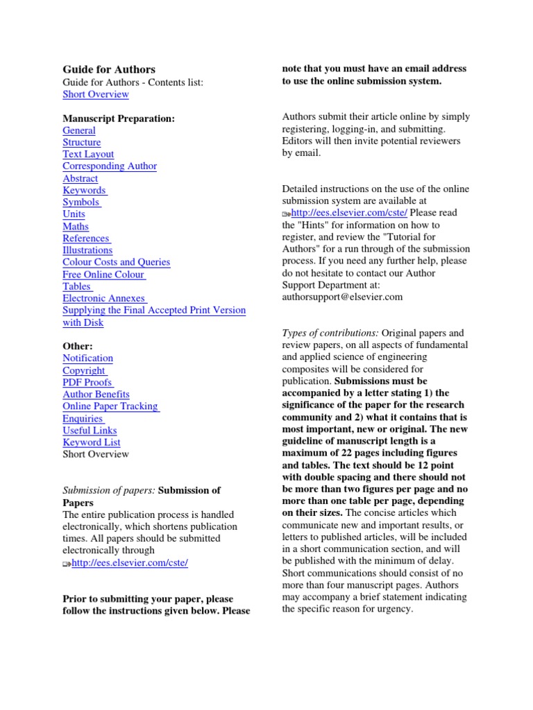 CST Guide For Authors | PDF | Composite Material | Proofreading