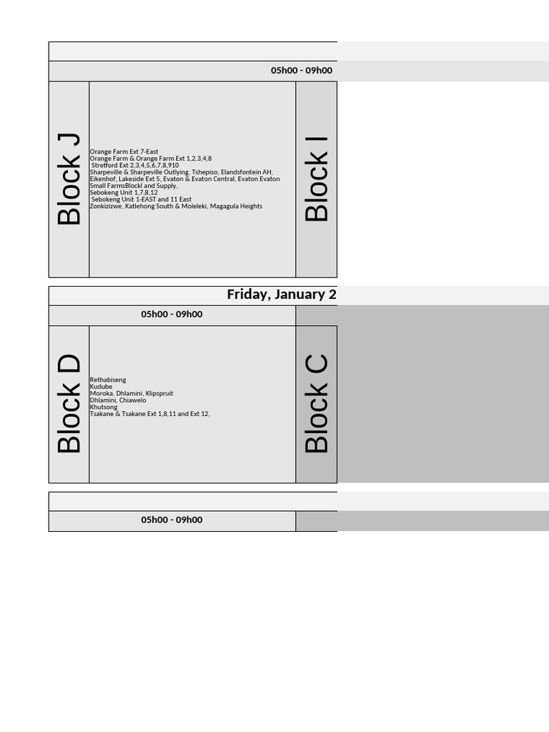 Load-reduction-schedule-GAUTENG-January-2026 | PDF