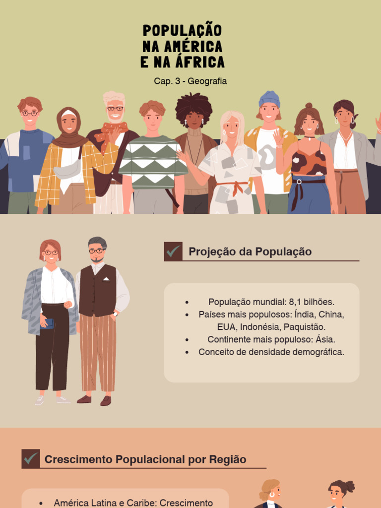 8º Ano - Cap. 3 - População Na América e Na África | PDF