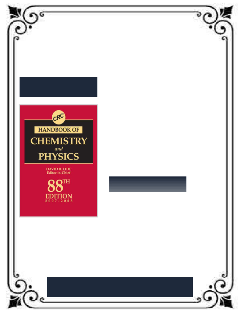 CRC Handbook of Chemistry and Physics 88th Edition David R. Lide ebook ...