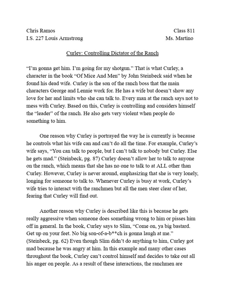 Curley_ Controlling Dictator of the Ranch - Google Docs | PDF