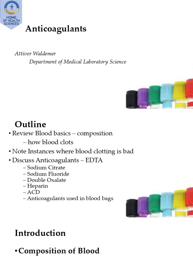 Anticoagulants | PDF | Coagulation | Blood Plasma