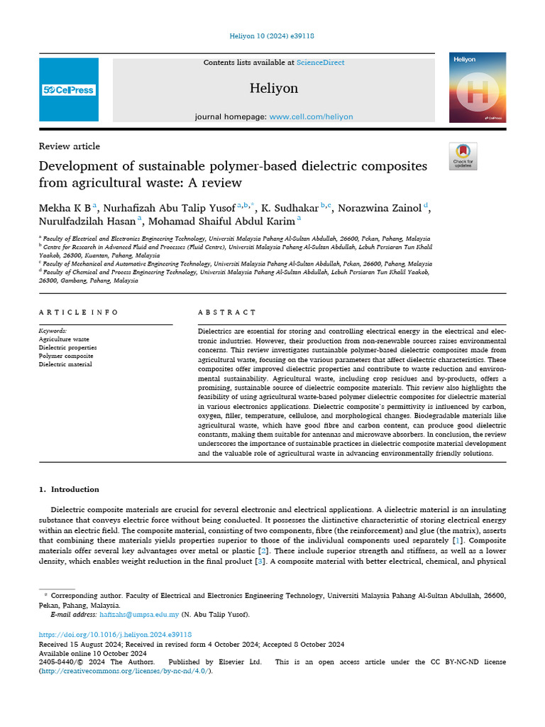 Sample for Dielectric Plastic Composites | PDF | Dielectric | Composite ...