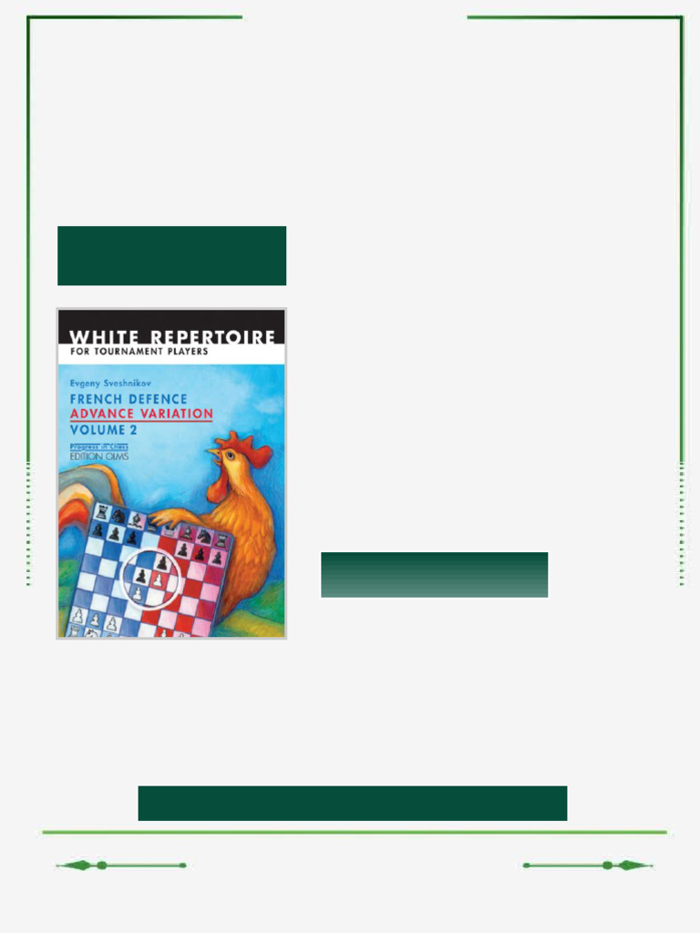 French Defence Advance Variation Volume Two Progress in Chess Evgeny ...