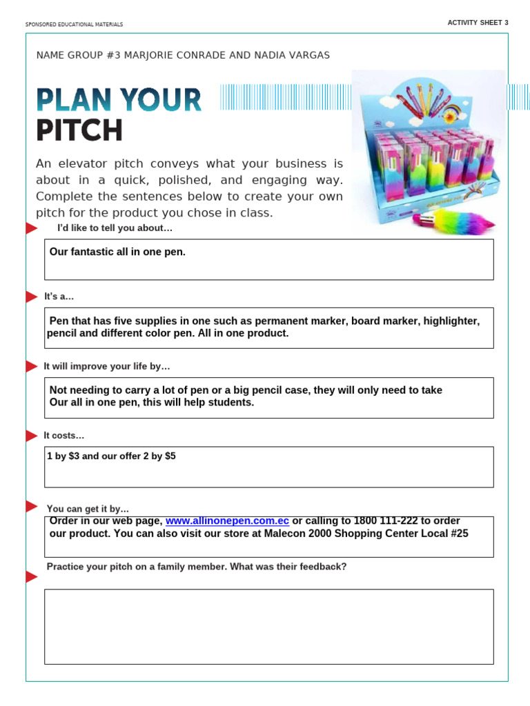 Shark Tank Activity 3 Plan Pitch (1) | PDF