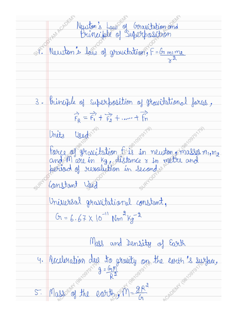 GRAVITATION formulae_240208_142340-0001 (1) | PDF