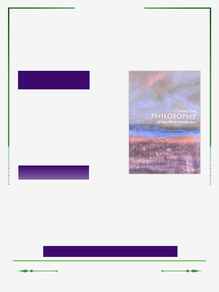 Philosophy A Very Short Introduction 1st Edition Edward Craig ebook open digital version | PDF ...