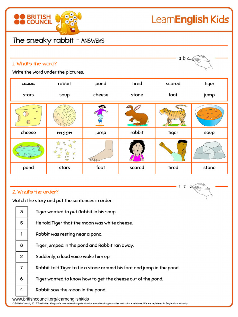 Short Stories Story Time the Sneaky Rabbit Answers | PDF