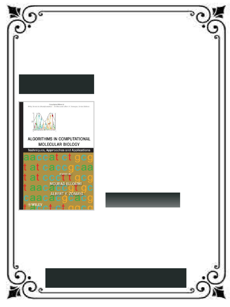 Algorithms in Computational Molecular Biology Techniques Approaches and Applications 1st Edition ...