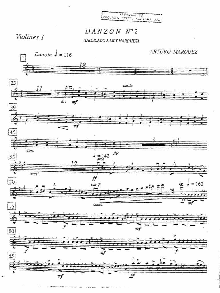 Danzon 2 - Violin I | PDF