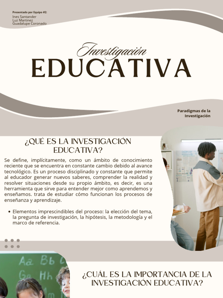 PRESENTACIÓN SOBRE INVESTIGACIÓN EDUCATIVA_EQUIPO 2 | PDF | Maestros | Enseñando
