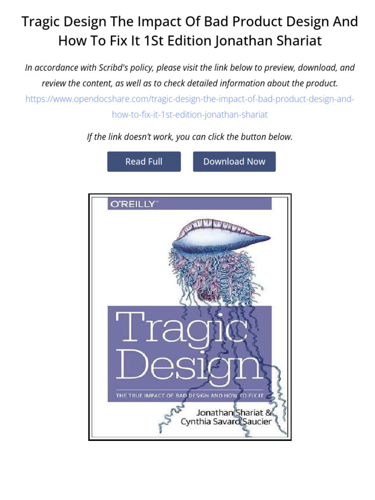 Tragic Design The Impact of Bad Product Design and How to Fix It 1st ...