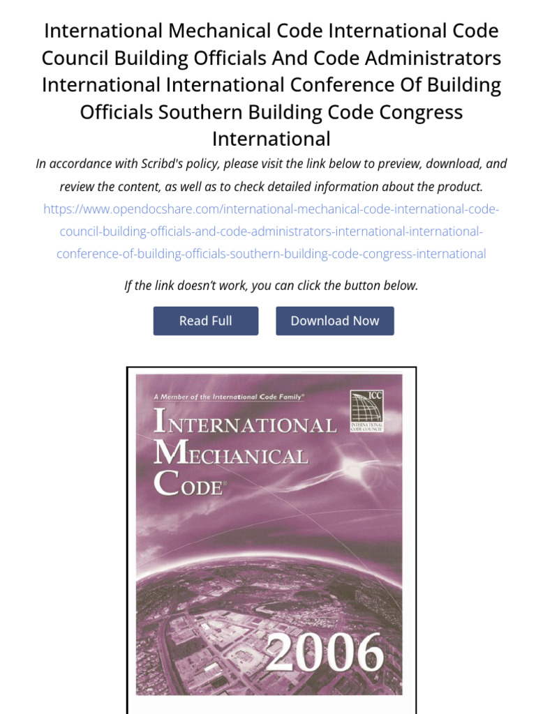 International Mechanical Code International Code Council Building ...