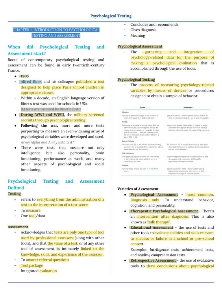 Psychological Assessment | PDF | Psychometrics | Psychology