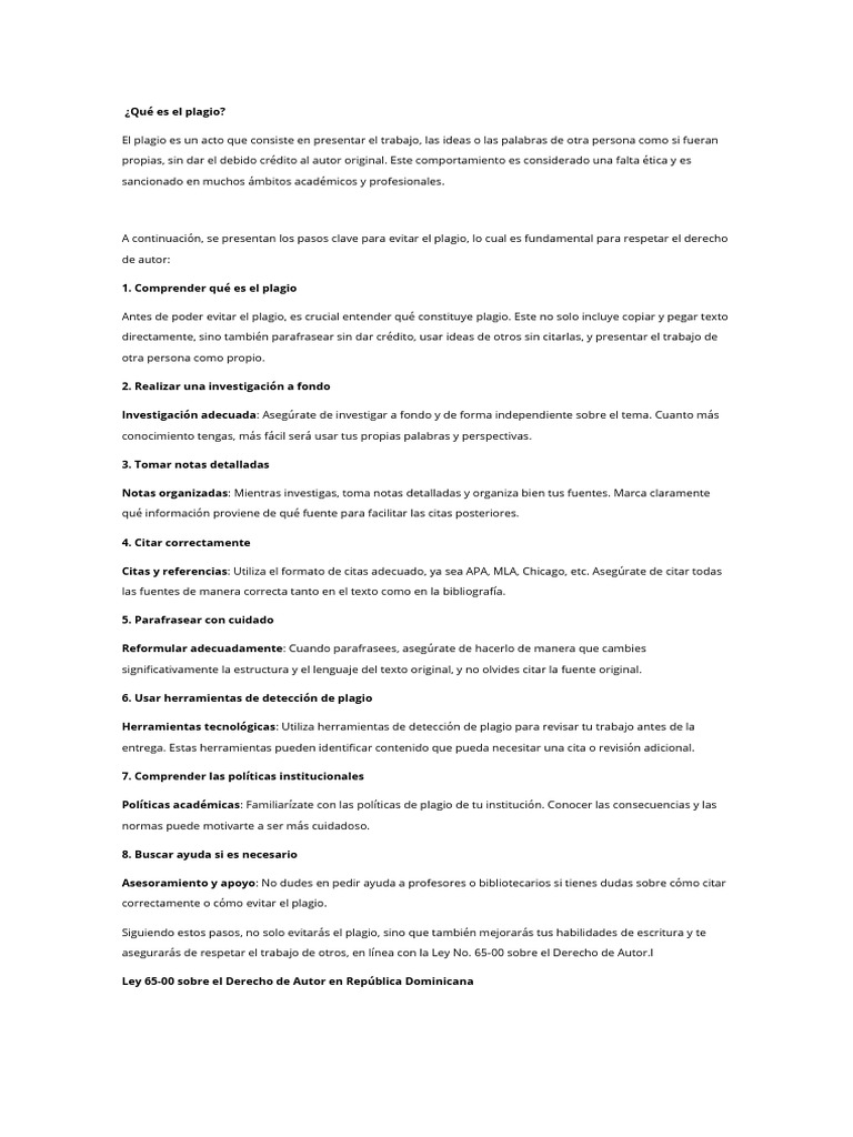 Copia de Que es plagio ¿Qué es el plagio | PDF | Plagio