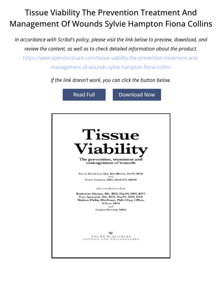 Tissue Viability The Prevention Treatment And Management Of Wounds ...