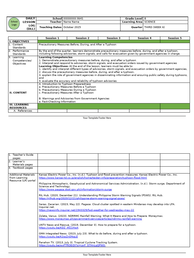 6. LESSON_6_WEEK6_DLL | PDF | Pacific Typhoon Seasons | Tropical Cyclones