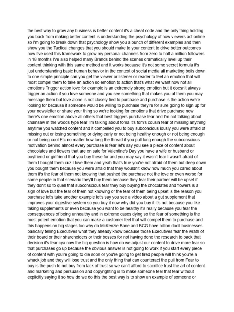 Content Script Writing 101 Course | PDF | Emotions | Fear