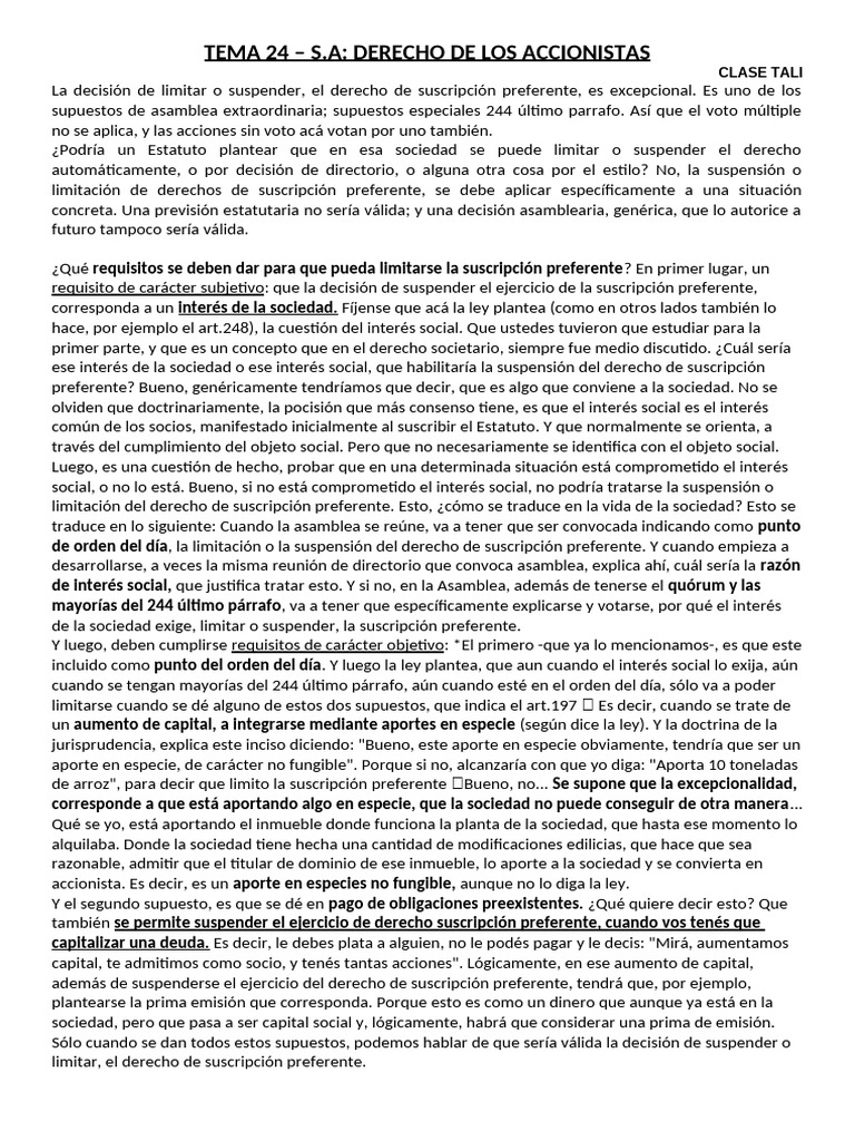 Limitación del Derecho de Suscripción Preferente | PDF | Contabilidad ...