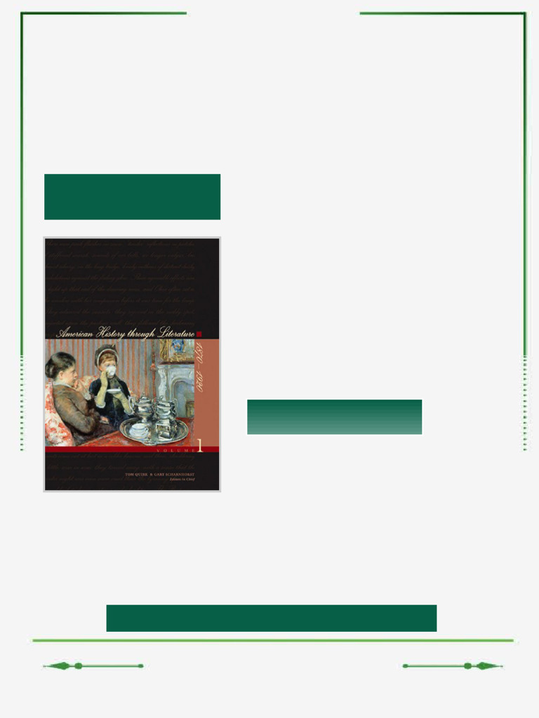 American History Through Literature 1870 1920 1st Edition Tom Quirk ...