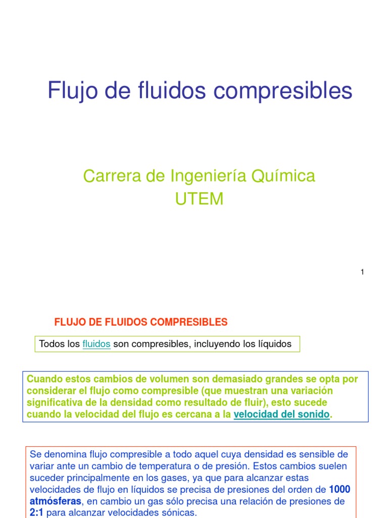 Flujo Fluidos Compresibles | PDF | Flujo compresible | Mecánica de fluidos
