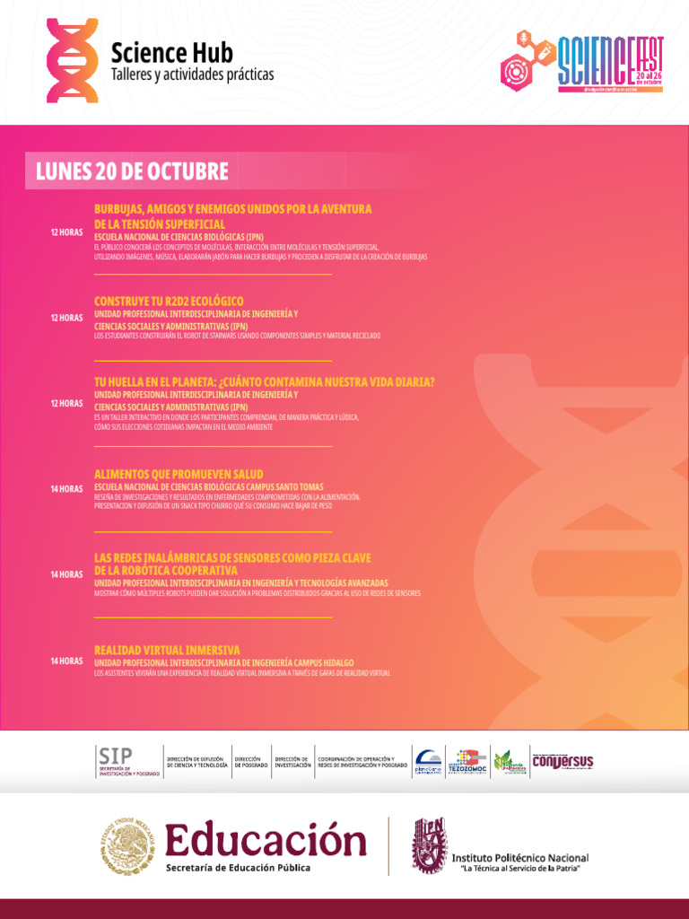 Talleres de Ciencia y Tecnología Interactivos | PDF | Astronomía ...