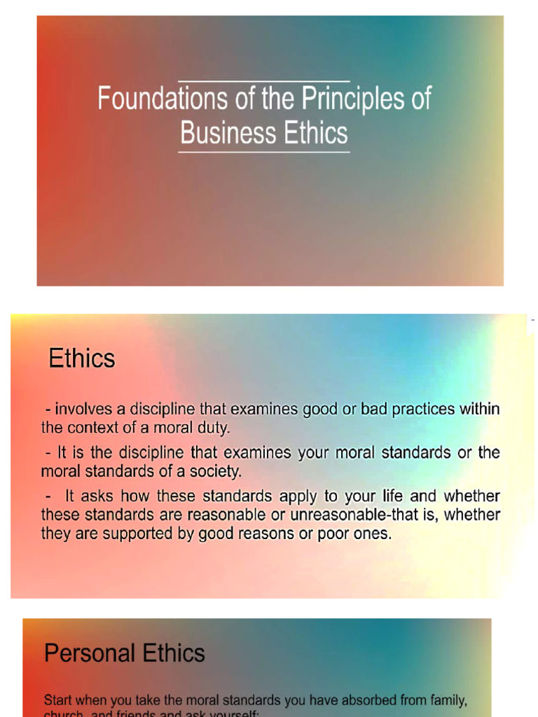 Principles of Business Ethics | PDF