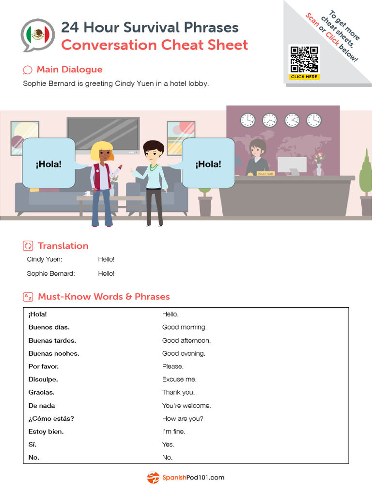 Spanish_24 Survival Phrases | PDF
