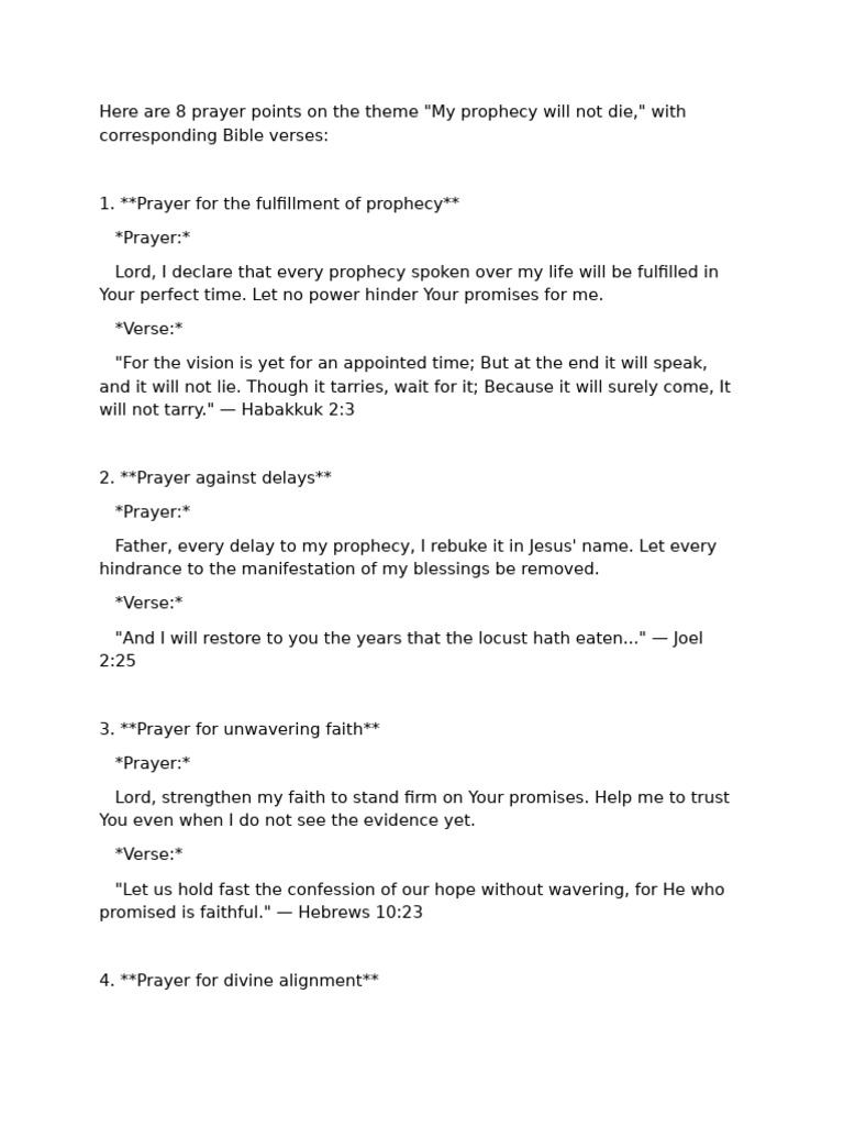 8 Powerful Prayer Points for Prophecy | PDF | Prophecy | Prayer