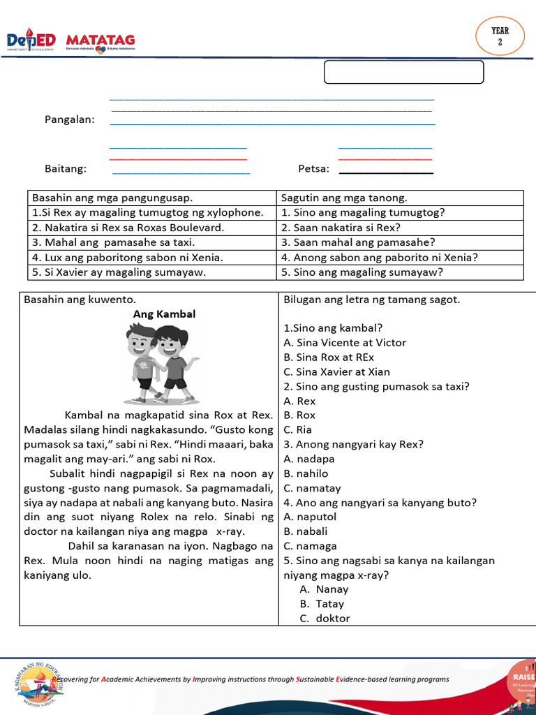8wk Worksheet Src x Year 2final | PDF