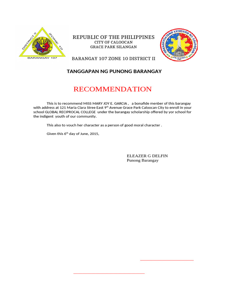BIR Cover Letter For List of Taxpayers | PDF