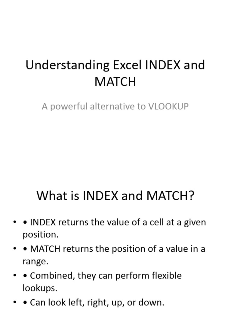 Excel INDEX and MATCH Guide | PDF | Computer Engineering | Information ...
