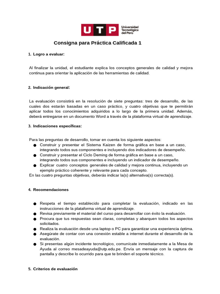 ? (AC–S02) Semana 02 - Práctica Calificada 1- Herramientas de La Calidad | PDF | Aprendizaje