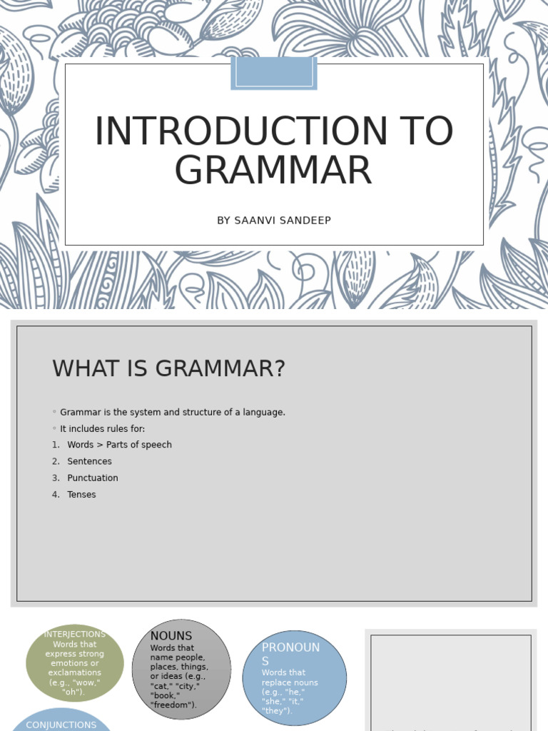 INTRODUCTION TO GRAMMAR | PDF | Adverb | Part Of Speech