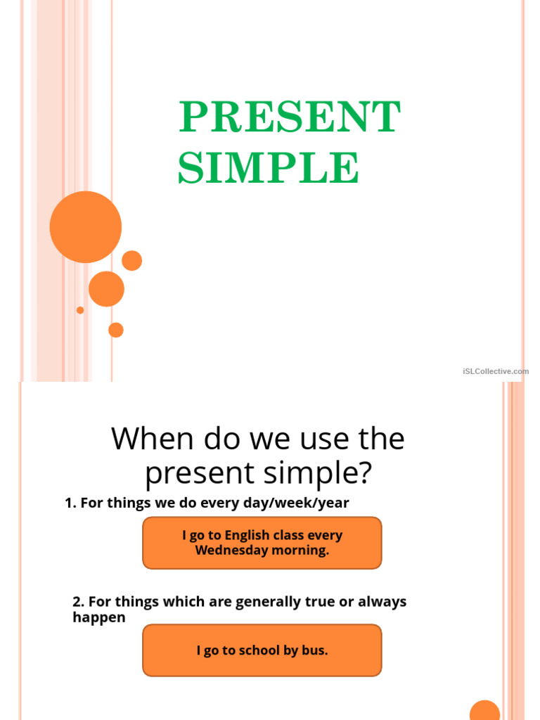 Present simple | PDF | Subject (Grammar) | Language Families