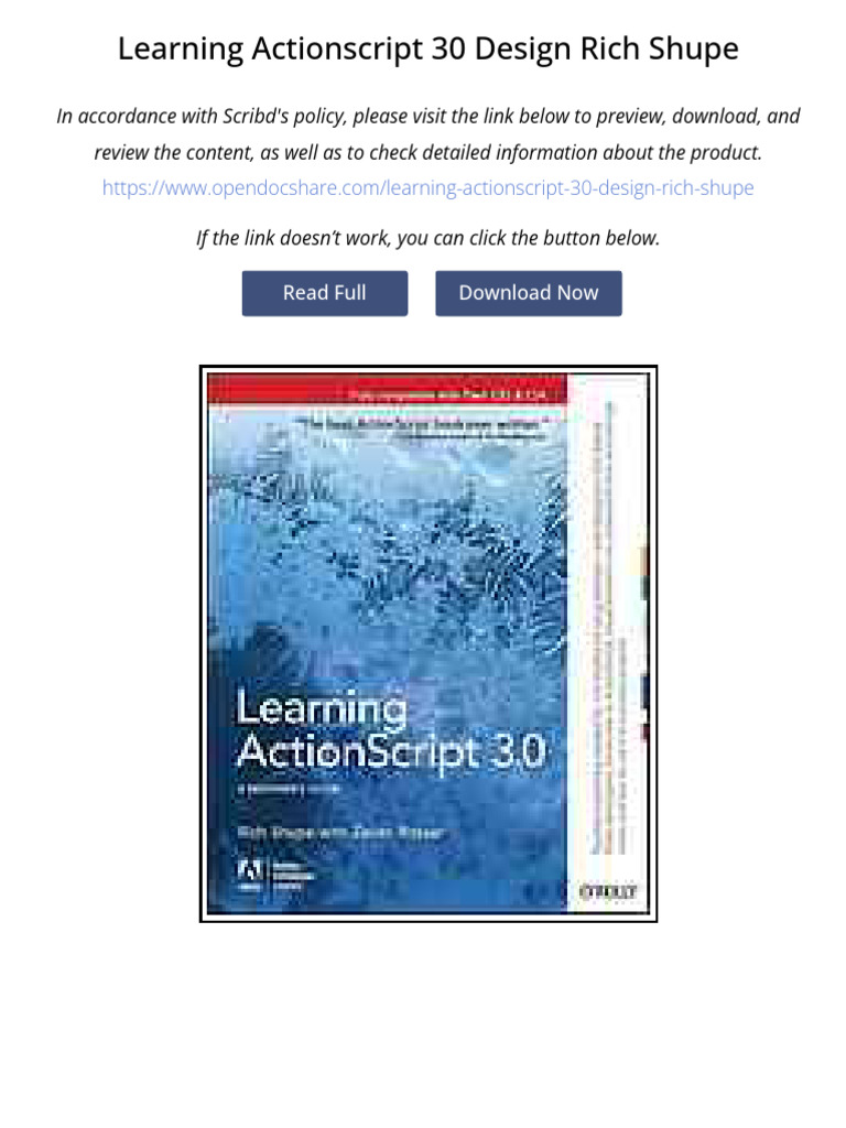 Learning Actionscript 30 Design Rich Shupe | PDF | Action Script ...