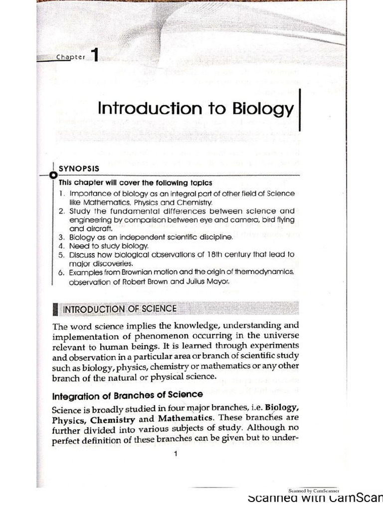 Introduction to Biology-1 | PDF