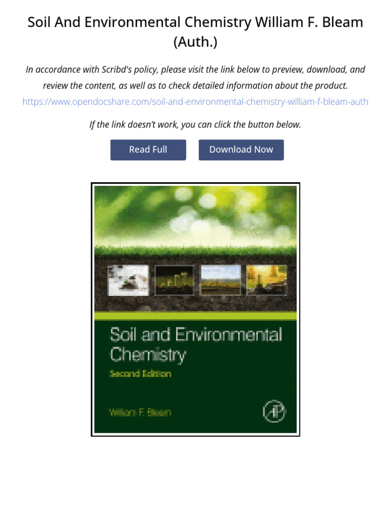 Soil and Environmental Chemistry William F. Bleam (Auth.) | PDF ...